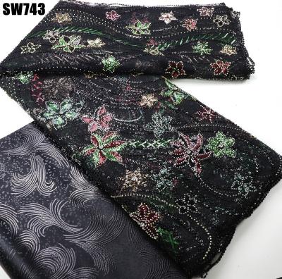 Gold Sequins Lace Fabric Ideal for Wedding Dress and Bridal Gowns in European