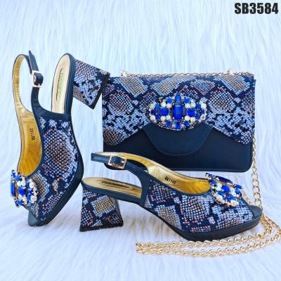 New OEM Ladies fashion Italian shoes matching bag set African women party shoe