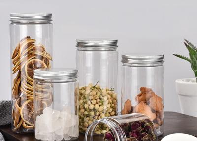 Cina barattoli di plastica di stoccaggio dell'alimento 25ml-1000ml con i coperchi intorno al contenitore dell'animale domestico insipido in vendita