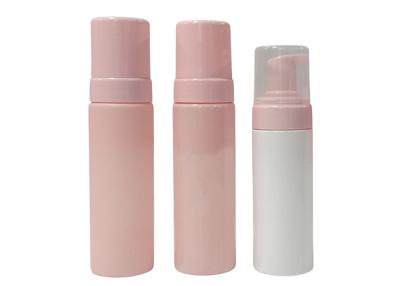 Cina la bottiglia d'imballaggio del fronte 150ml dello sciampo rotondo rosa della mousse ispessisce il fondo in vendita
