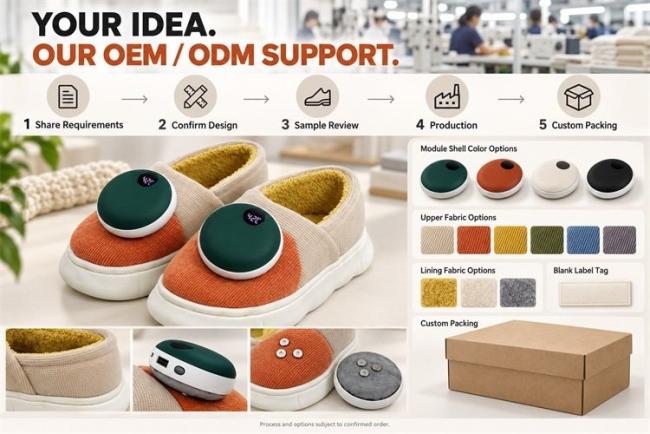 Five-step OEM ODM heated slipper programme from requirement to packing