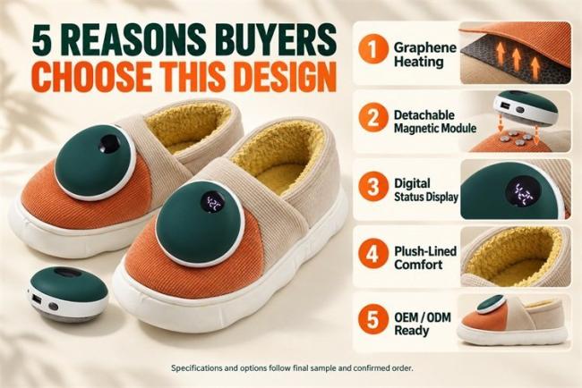 Five reasons buyers choose detachable magnetic heated slippers