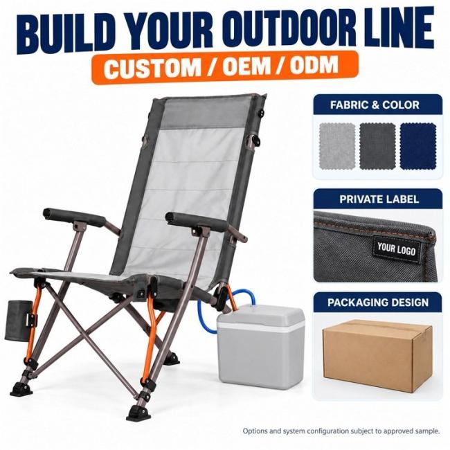 Custom OEM ODM cooling chair: fabric and colour, private label and packaging design