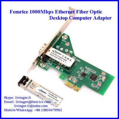 China 1 Gbps Ethernet Fiber to the Desktop PC Network Adapter, SFP Slot, PCI Express x1 NIC Card for sale