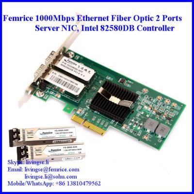 China 1 Gbps Dual Port Fiber Optical Gigabit Ethernet Workstation Application Network Adapter 1G2DB580-SFP for sale