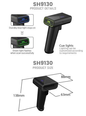 China A HS9130 Supermarket Mini Price for Storage Animal Pocket Sensor Read Wireless Handheld Qr Code Scanner with Charge bar Reader for sale