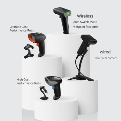 China Portable Wireless Qr Code Reader 2D Bar Code Scanners Automatic Manumal Scanning Machine for Alipay Passport Reader for sale