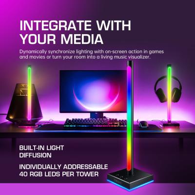 China RGB Music Atmosphere Light Multi-Rhythm Mode Computer Tabletop Game Headset Stand Can Be Controlled By APP for sale