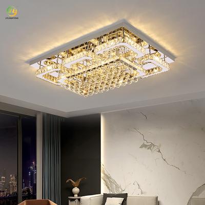 China JYLIGHTING Post-modern Minimalist Living Room Crystal Lamp square Light Luxury Master Bedroom Crystal Ceiling Lamp for sale