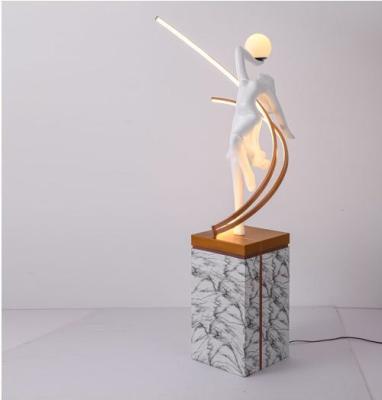 China Nordic Art Sculpture Humanoid Abstract Designer Led Hotel Living Room Bedroom Modern Floor Lamp for sale