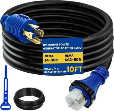 China RV Marine Stroomgenerator Adapter Nabel NEMA 14-30P NEMA SS2-50R 10AWG/4C Te koop