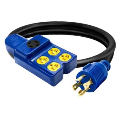 Cina USA Corde di alimentazione 5 in 1 Adaptore generatore Corde di estensione NEMA L14-30P a quattro 5-20R / 5-15R & L14-30R RV Marine Power Adapter in vendita