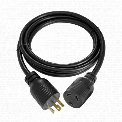 China 10AWG 3/10/25/50FT Generator Cord | L7-20P/L7-20R Twist Lock SJTW Heavy Duty Cable for sale