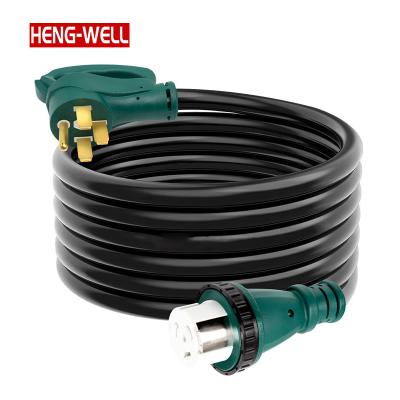 China 25ft Marine Shore Power Cord 50 Amp 14-50P SS2-50R 125/250V Twist Lock Plug for RV Generator Welder Charger SJTW Wire Type 50ft for sale