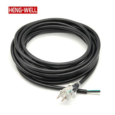 China Heavy Duty SJTW Extension Cord 8/10/12 AWG 5-15P Lighted End Connector with Latch Weather-Resistant Outdoor Stripped Female End for sale