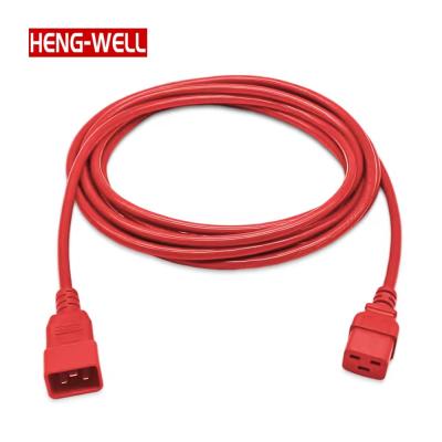 China IEC Cord C19 C20 Power Cable 16A Server Rack PDU UPS Power Supply Cord Heavy Duty Plug Cable Extension Cord for sale