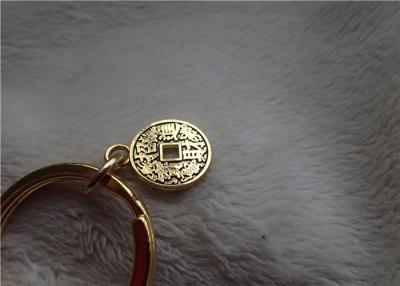 Chinese Style Ceramic Fat Baby Gold Ingot Key Chain In Red Coat