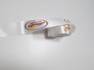 China Garment Webbing Polyester Fabric Tape With Silk Screen Printed Logo for sale