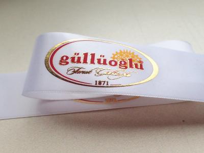 China Garment Webbing Polyester Fabric Tape With Silk Screen Printed Logo for sale