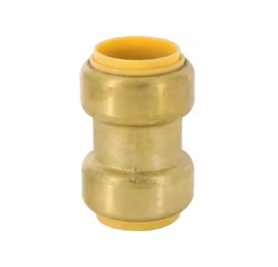 China Brass Equal Coupling Connector for PEX Pipes Push Fit for sale