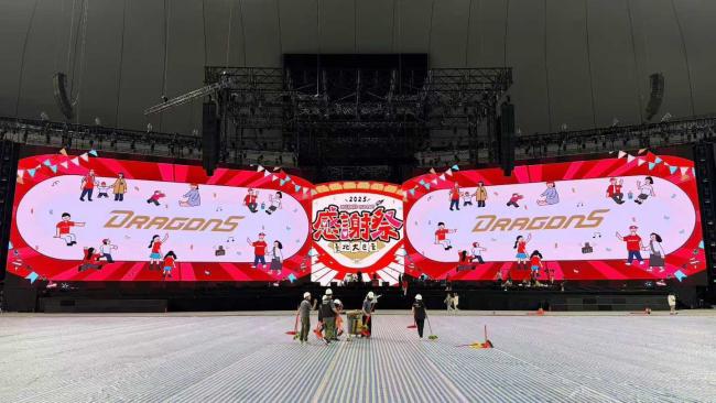 Close-up view of P3.9 LED display modular structure and cabinet design