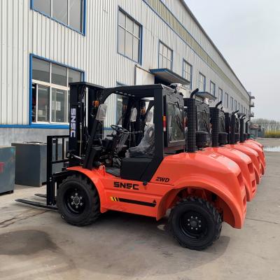 FD35 3.5ton Side Shifter Rough Terrain Forklift Japanese Engine and Core Gearbox