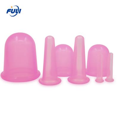 중국 4 pcs 실리콘 흡입 컵 얼굴 빨판에 대 한 안티 셀룰 라이트 바디 마사지 진공 부항 컵 치료 세트 마사지 항아리 얼굴 판매용