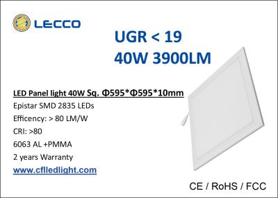 Cina la plafoniera principale schermo piatto 40W, controsoffitto ha condotto la luce di pannello IP20 in vendita