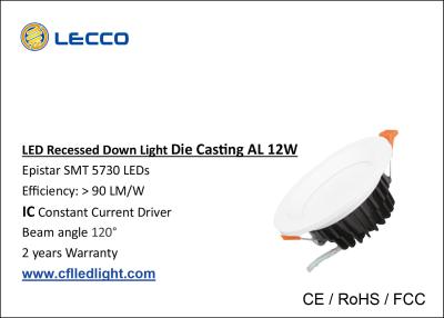 Cina 12W LED ha messo Downlight 100 LM/W, tipo del fan di Downlights del bagno principale SMD in vendita