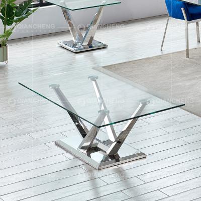 China Heller Couchtisch 50kg SS mit ausgeglichener Glasplatte-Rechteck-Form zu verkaufen