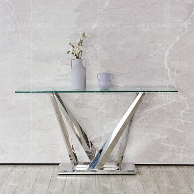 China tabla de consola superior de cristal del metal del 160cm en venta