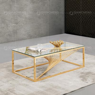China Stabiler Metallcouchtisch 51x28x30inch milderte Glascouchtisch zu verkaufen