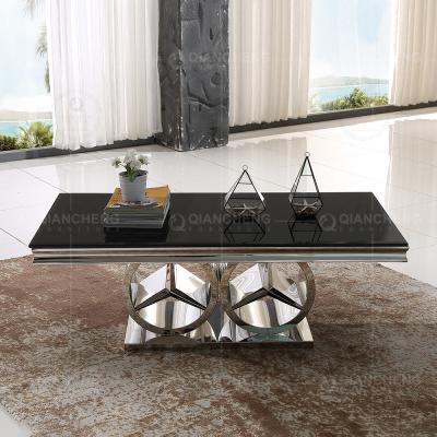 China 130x70x45cm Schwarzglas-Spitzen-Couchtisch für Wohnzimmer-langlebige Abnutzung zu verkaufen