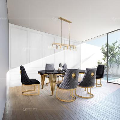 China Parte superior de pedra artificial 10 Seaters da mesa de jantar de aço inoxidável do OEM 304 à venda