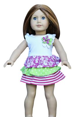 Cina Vestito a file senza maniche di nylon multicolore per signora a 18 pollici Alexander Dolls in vendita