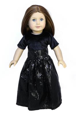 Cina Paillette nero, vestito da sera, brevi maniche progetta, signora Alexander Dolls del vestito dalla bambola 18inch in vendita