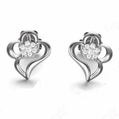 China High Quality White Gold 0.14 Carat Daimonds Stud Earrings for Women (GDE005) for sale