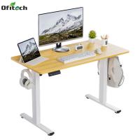 Quality Height Adjustable Electric Wooden Grain Sit Standing Desk for Office and Bedside 710 mm for sale