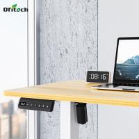 Custom Walnut Wood Grain Electric Height Adjustable Lifting Desk for Office