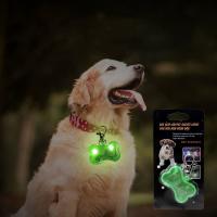 Quality Silicone Luminous Pet Tag Anti Loss Dog Bone Tag LED Flashing Dog Collar Tag for sale