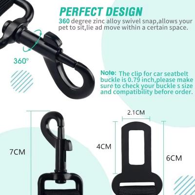 Durable Adjustable Stretchable Dog Car Seat Belt Custom Logo Dog Harness Belt