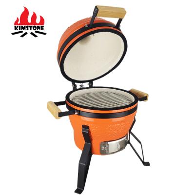 China KIMSTONE Stalen Commercial Charcoal Bbq Kamado Smoker Ceramic Mini Outdoor Gourmet Bbq Grilerl Korean Bbq with Stand for sale