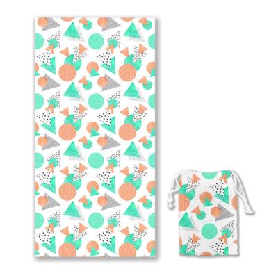 China ODM/OEM Kostenloses Design Custom Printed Logo Mikrofiber Sand Custom Strandhandtuch Super Absorptiv schnell trocknen Weiches Leichtgewicht Sandfrei zu verkaufen