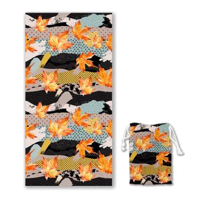 China Luxury Double-Sided Microfiber Beach Towel Soft, Quick-Dry Customizable with Matching Storage Bag Custom Beach Towel for sale