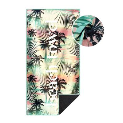 China Quick Dry Custom Microfiber Sublimation Printed Beach Towel Recycled Sand Free Beach Towel With Logo for sale