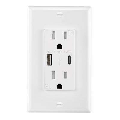 China USB And Type C Charger With 15A Tamper Resistant Receptacle for sale