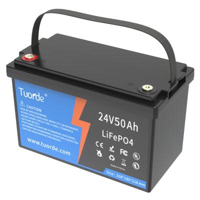 Chine Batterie au lithium à cycle profond résistante à la poussière, 24V 50Ah batterie à cycle profond à vendre