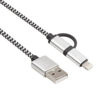 Cina fulmine durevole 2-In-1 al cavo di carico di sincronizzazione dei dati di USB, cavo elettrico del Usb del telefono cellulare in vendita