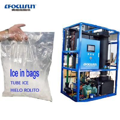 China Máquina de gelo de tubo de 500 kg a 1000 kg de capacidade diária para indústrias farmacêutica e química à venda