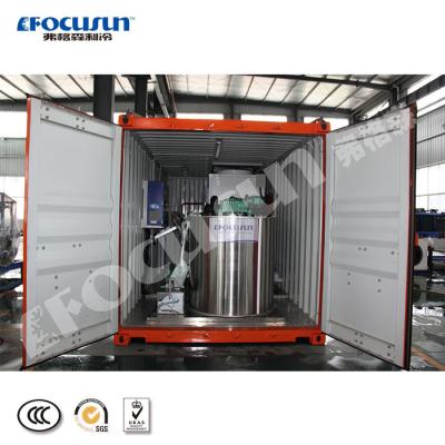 Cina Soluzione di raffreddamento industriale Macchina per ghiaccio in fiocco in contenitori da 10 T/giorno con raffreddamento ad aria in vendita